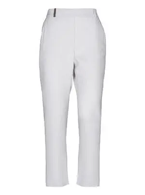 Peserico Skinny Fit Pants With Leather Trim - Grey
