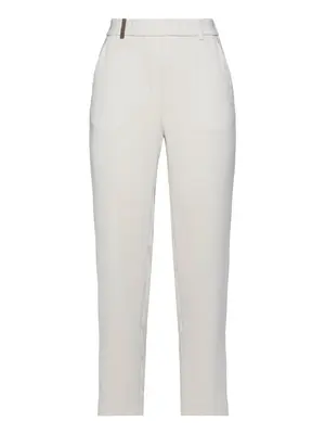 Peserico Pescarico Light Grey Viscose & Elastane Pants Ivory