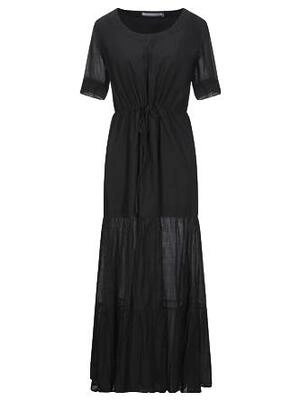 European Culture Maxi Dress In Cotton, Ramie, And Viscose - Black