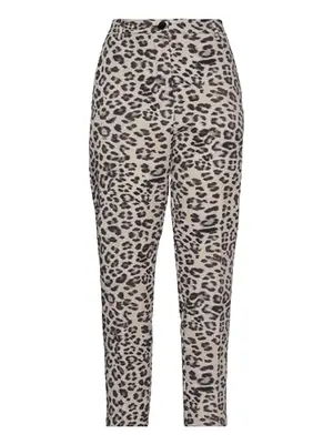 ANNA MOLINARI Leopard-print Tapered Pants - Beige