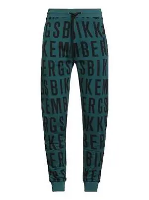 BIKKEMBERGS Pants Deep Teal Size Cotton, Elastane - Green