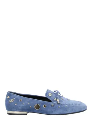 ROGER VIVIER Loafers In Soft Leather Slate Blue