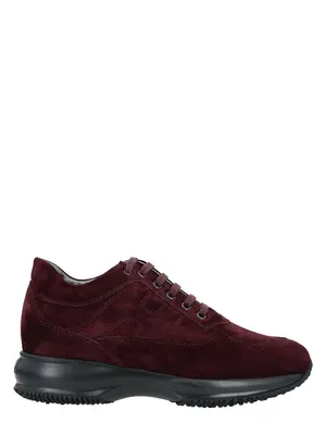 Hogan Leather Sneakers Maroon