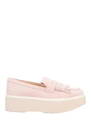 Hogan Loafers In Light Leather - Pink