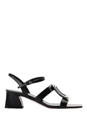 ROGER VIVIER Leather Sandals With Appliqués - Black