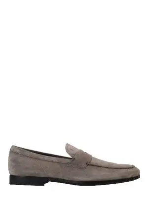 TOD'S Leather Penny Loafers - Grey