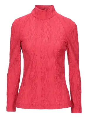 Alexa Chung Jacquard Turtleneck Top - Red