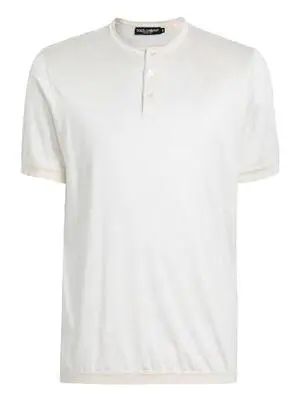 Dolce & Gabbana Man T-shirt Ivory Size 46 Silk White