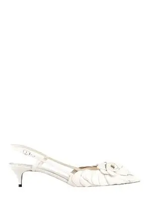 Valentino Garavani Atelier Leather Slingback Pumps Off White