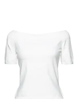 Alexander McQueen Knitted Off-the-Shoulder Top White