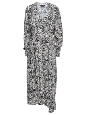 Isabel Marant Maxi Asymmetric Zebra Print Dress - White