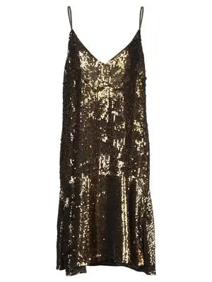 TWINSET TWINSET Sequined Midi Dress Bronze