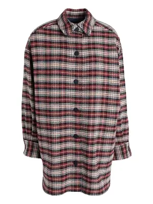 See By Chloé Tweed Tartan Shirt - Red