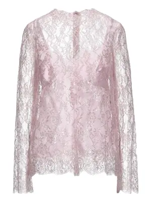 Dolce & Gabbana Lace Metallic Top - Pink