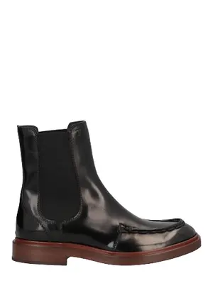TOD'S Ankle Boots Burgundy Soft Leather Black