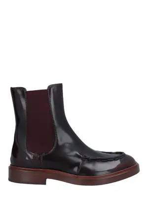 TOD'S Ankle Boots Burgundy Soft Leather Maroon