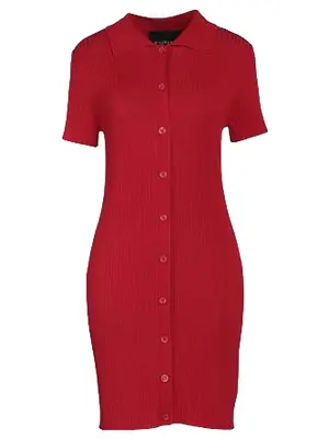 John Richmond Mini Bodycon Knit Dress - Red