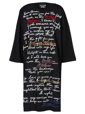 Moschino BOUTIQUE MOSCHINO Cotton Midi T-Shirt Dress Black