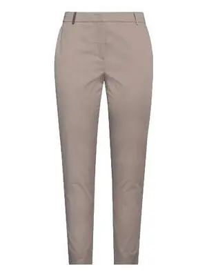 Peserico Twill Chino Pants With Leather Trim Beige