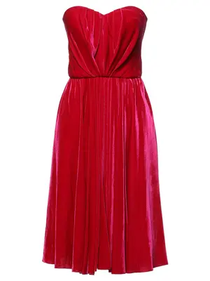 Dolce & Gabbana Mini Flared Velvet Dress Fuchsia