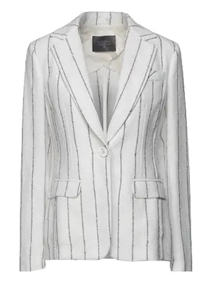 Lorena Antoniazzi LORENA ANTONIAZZI Single-Breasted Striped Blazer White