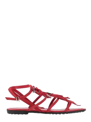 TOD'S Leather Gladiator Sandals - Red