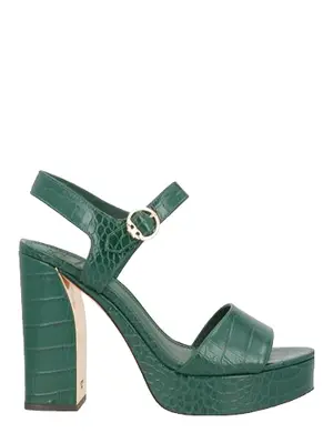 Tory Burch Leather Sandals Green