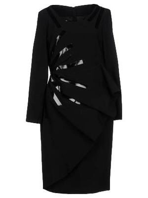 MOSCHINO MOSCHINO Black Midi Dress With Long Sleeves And Crewneck