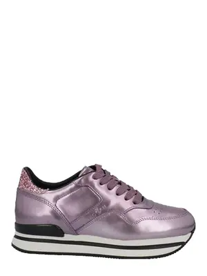 Hogan Low-Top Leather Sneakers Purple