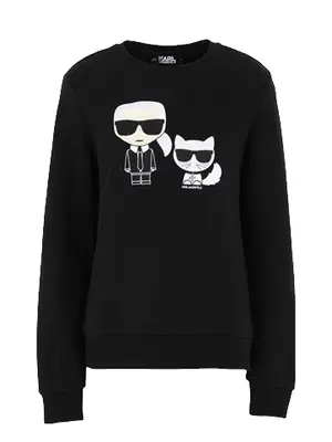 Karl Lagerfeld Ikonik Karl & Choupette Sweatshirt - Black