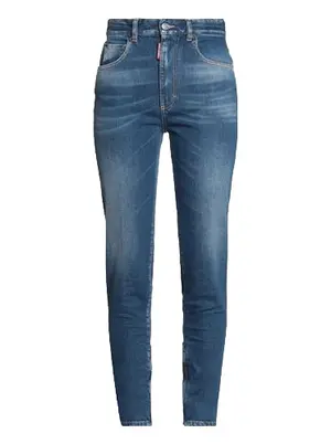 Dsquared2 Jeans In Cotton, Elastane, And Leather - Blue