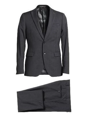 PAOLONI Suit Charcoal Size Virgin Wool - Grey