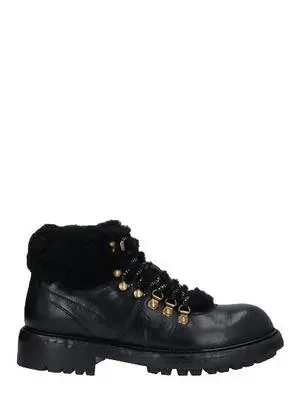 Dolce & Gabbana Ankle Boots In Calfskin And Shearling - Black