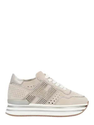 Hogan Sneakers In Leather Beige