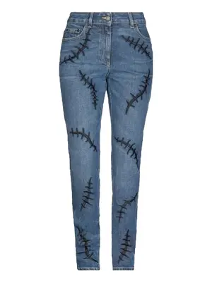Moschino Couture Embroidered Jeans - Blue