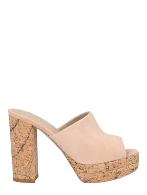 LE SILLA Leather Sandals Beige