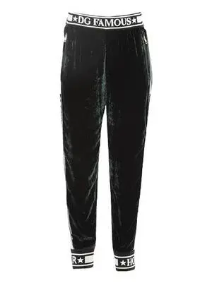 Dolce & Gabbana Track Pants In Viscose, Silk, And Elastane - Green