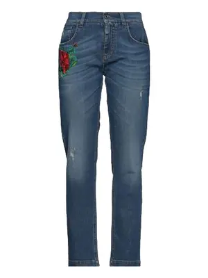 DOLCE & GABBANA Straight-Leg Jeans With Appliqués And Embroidery