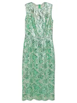 Dolce & Gabbana Midi Dress In Cotton, Viscose, And Polyamide - Green
