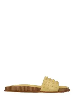 TOD'S Leather Slide Sandals - Yellow