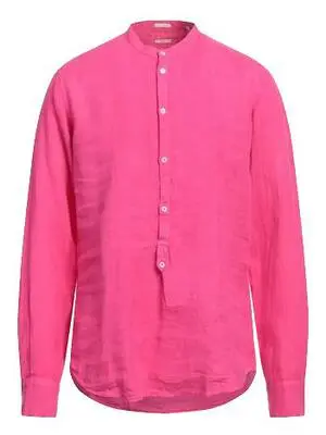 Massimo Alba Man Shirt Fuchsia Size S Linen Pink