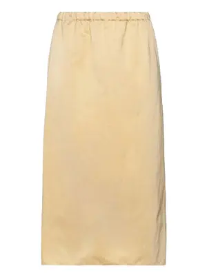 Marni Midi Skirt In Viscose, Cotton, And Linen Yellow
