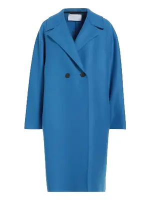 Harris Wharf London Double-Breasted Virgin Wool Coat Blue