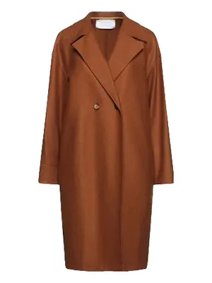 Harris Wharf London Double-Breasted Virgin Wool Coat Brown