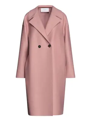 Harris Wharf London Double-Breasted Virgin Wool Coat Pastel Pink