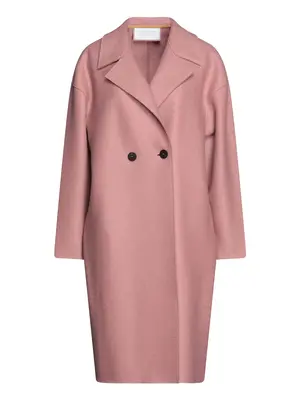 Harris Wharf London Double-Breasted Virgin Wool Coat Pink