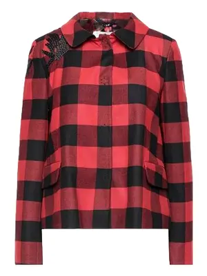 BAZAR DELUXE Tweed Checked Blazer - Red