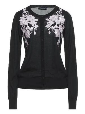 Dolce & Gabbana Embroidered Cashmere Blend Cardigan - Black
