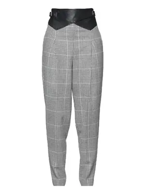 TWINSET Tapered Glen Plaid Pants - Black