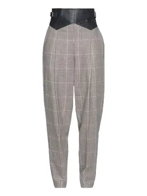 TWINSET TWINSET Tapered Glen Plaid Pants Camel